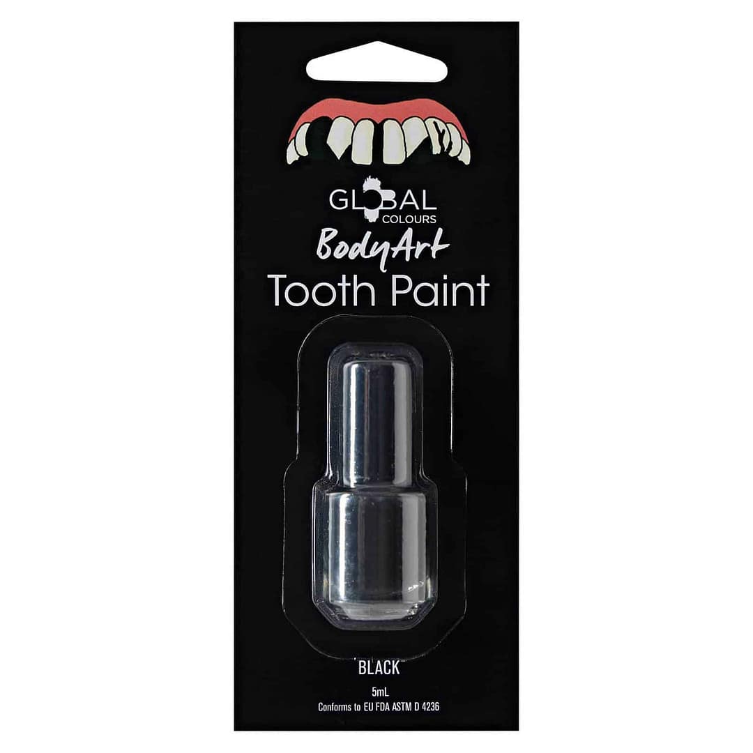 Global Colours Black - 5ml Tooth Paint BodyArt Special FX