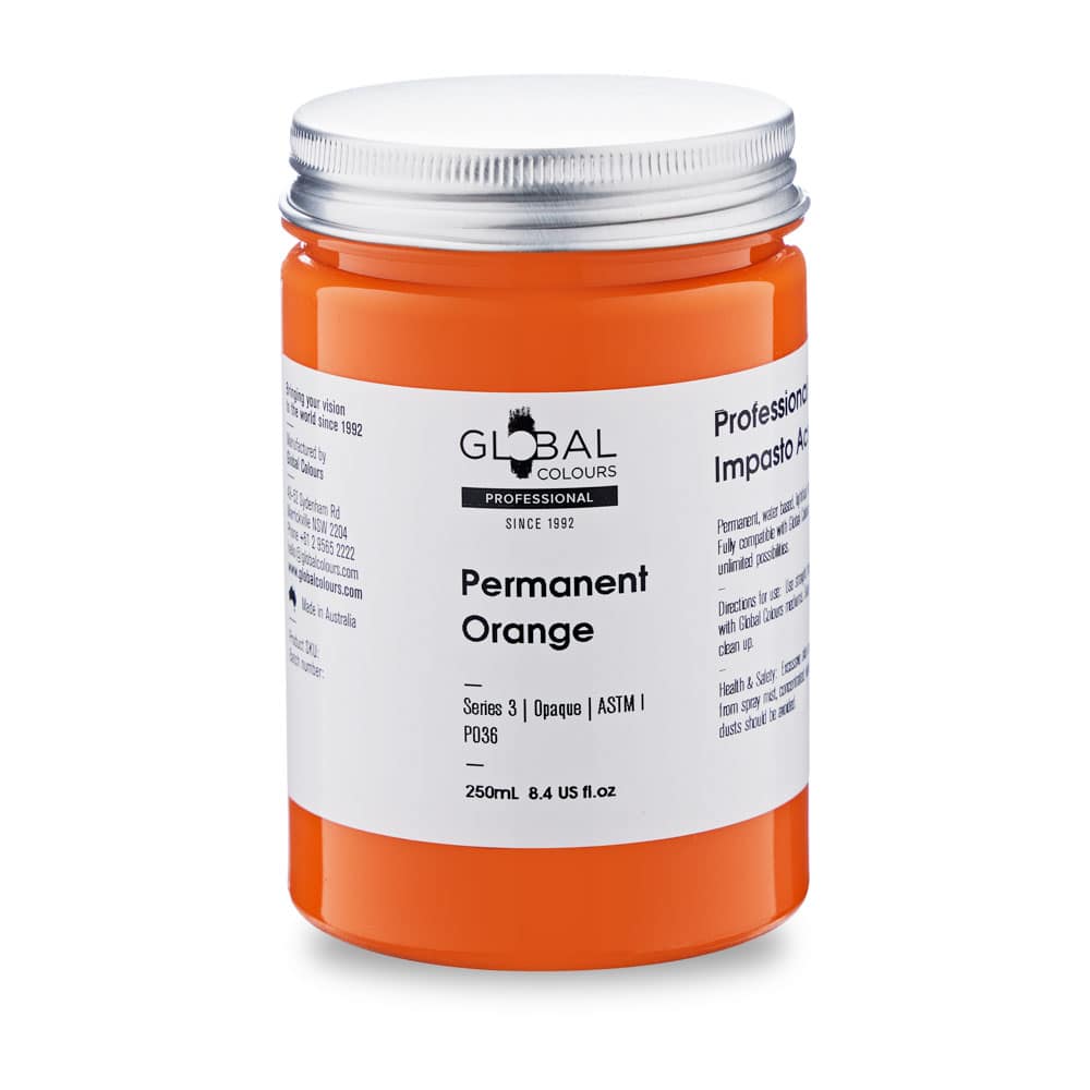 Permanent Orange (Series 3) - 250ml Professional Impasto Artist Acrylic ...