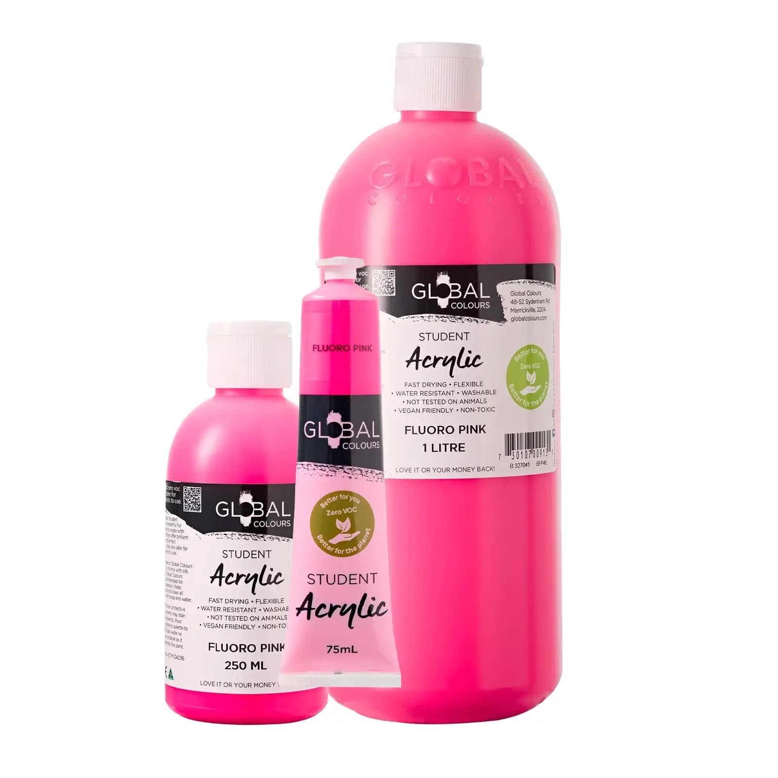 Student Acrylic Paint, Fluoro Pink | Global Colours – Australian Made