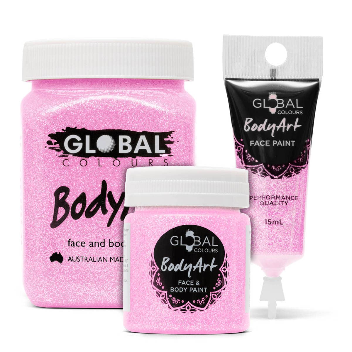 Global Colours Pink Glitter - Face & BodyArt Gel