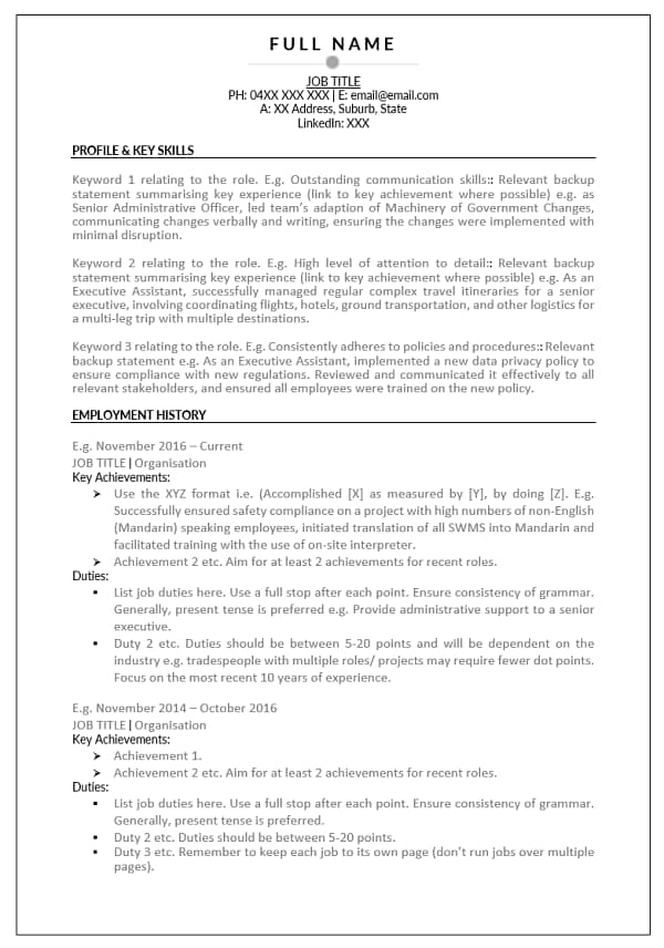 Government Resume Template APS State And Local Government Government Resume Template APS State And Local Government