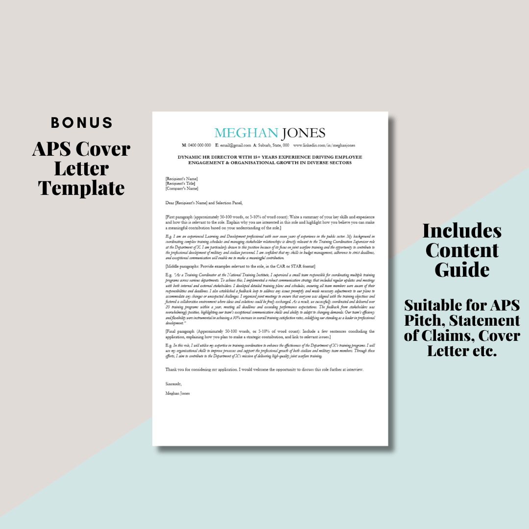 APS Government Resume Template | Editable Word Doc