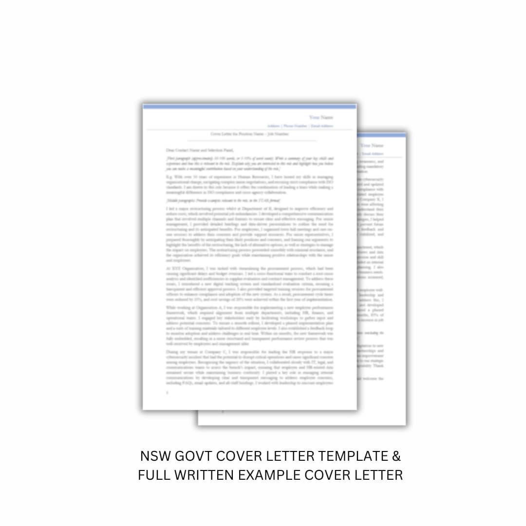 NSW Government Resume & Cover Letter Template | Download