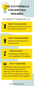 The XYZ Formula for Writing Resumes – A Recipe for Success Backed by Psychology | Resumes To Impress